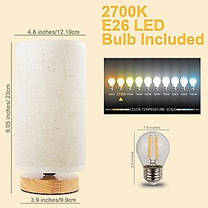 Table Lamp for Bedroom - Small Beside Touch Lamps for Night Stands Home Office - Minimalist Design Warm Light Mini Boho Lamp - Fits in Kids,Living,Nursey Room,College Dorm - Awesome Gift Choice