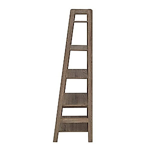 Tracey Greywash Wooden Five Shelf Ladder Bookcase by Linon