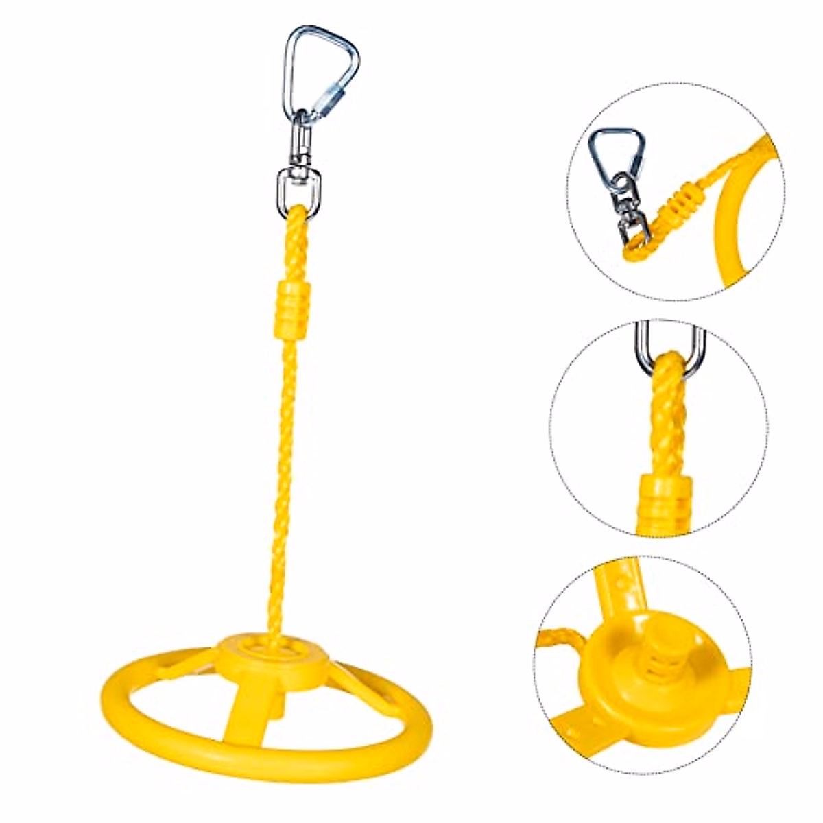 FELTECHELECTR Ninja Wheel Swing for Toddler Fitness Accessories Swing Accessories Heavy Swing Sets for Backyard Steering Wheel Swing Kids Exercise Equipment Exercise Swing Ring Swing Gym Ring