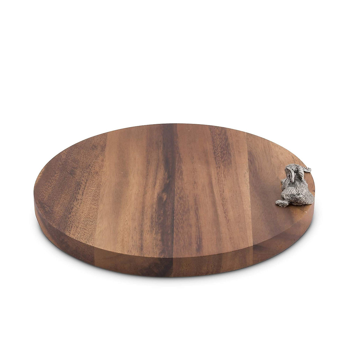 Vagabond House Rabbit Wood Cheese/Bar Board Round Acacia Hardwood Cheese/Serving Board 10 inch Diameter .75 inch Tall