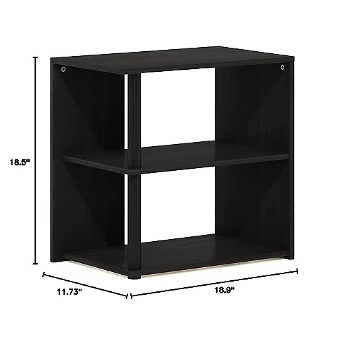 Furinno Romain 2-Tier End Table, Espresso/Black