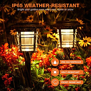 Solar Pathway Lights, Solar Path Lights Outdoor 4Pack w/Rotate Mode, 15-30Lumen Bright LED Pathway Light Solar Powered, IP65 Waterproof, Auto On/Off, Long Last, for Landscape Garden Lawn(Warm White)
