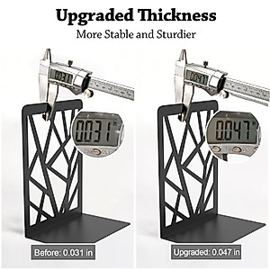 Book Ends, Bookends for Shelves, Home Decorative Bookends for Heavy Books, Non-Skid Book Holders for Shelves, Metal Book End Bookend for Home Office Decor, 7 x 4.7 x 3.5” (2 Pairs/ 4 Pcs, Large)