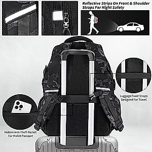 Laptop Backpack, Teenage Boys Men's Backpack Daypack 17-inch Computer Bags Work Business Travel Large Bookbag for Middle High School College Student, USB Charging Water Resistant Anti-Theft, Black