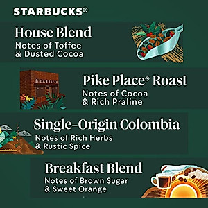Starbucks K-Cup Coffee Pods—Medium Roast Coffee—Variety Pack—100% Arabica—1 box (96 pods)