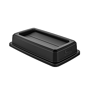 Suncast Commercial Resin Lid with Double Flip Top for 23 Gallon Slim Trash Cans, Black