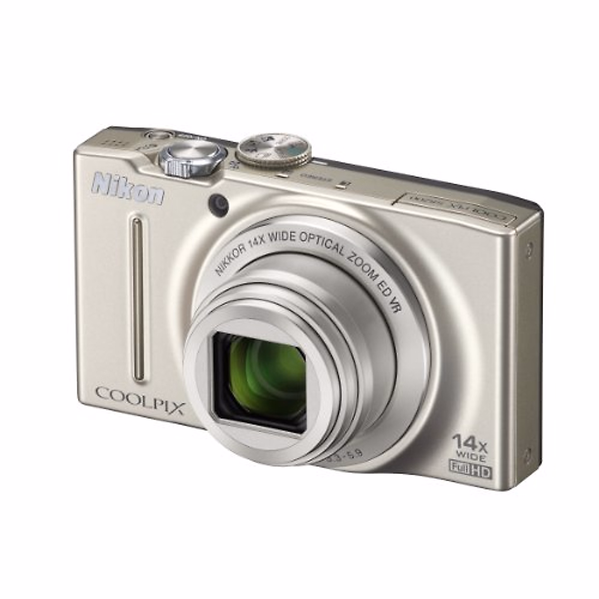 Nikon COOLPIX S8200 16.1 MP CMOS Digital Camera with 14x Optical Zoom NIKKOR ED Glass Lens and Full HD 1080p Video (Silver)