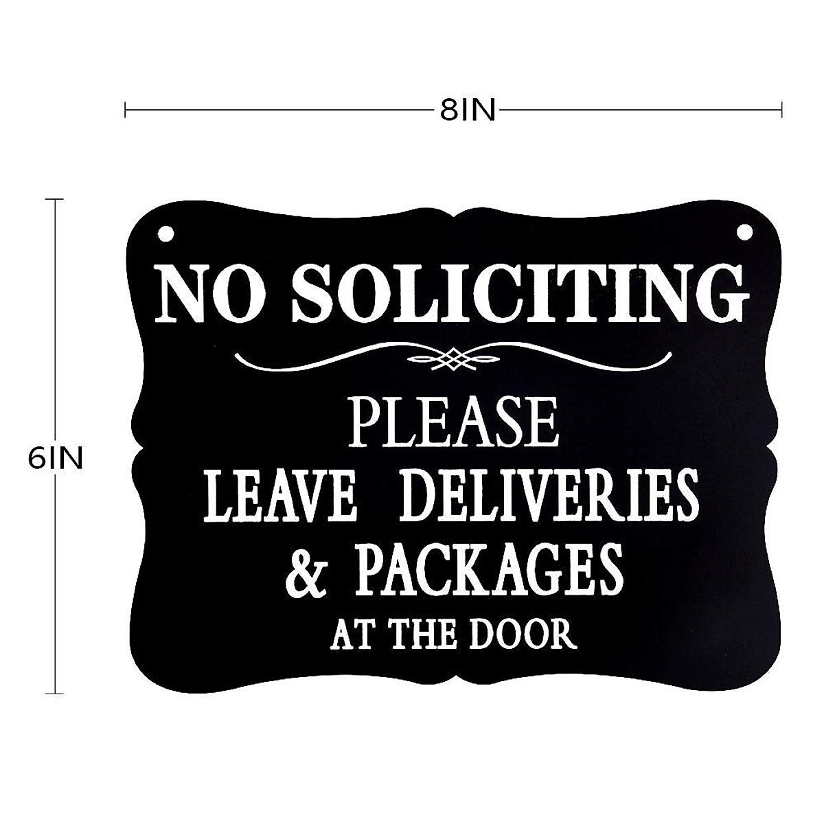 WaaHome Please Leave Deliveries and Packages At The Door Sign, No Soliciting Sign for House Home Door Business, 6''x8''
