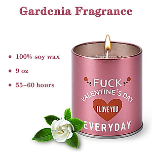 Valentines Day Gifts for Her, Funny Romantic Naughty Gifts for Her Tin Soy Candles Stress Relief Unique Gifts Ideas for Girlfriend Wife Women, 9oz Scented Candles