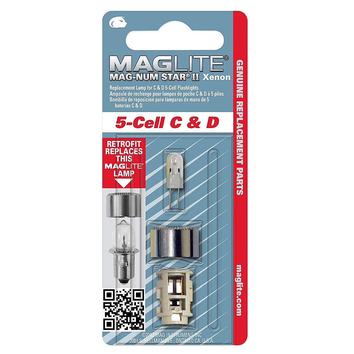 Maglite Replacement Lamp for 5-Cell C & D Flashlight, 1 pk