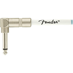Fender Original Series Coiled Instrument Cable, Straight/Angle, Daphne Blue, 30ft