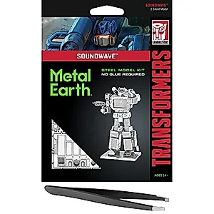 Metal Earth Transformers Soundwave 3D Metal Model Kit Bundle with Tweezers Fascinations