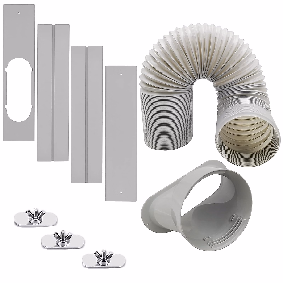 Portable Air Conditioner Window Vent Kit with 5.1” Exhaust Hose 6 Piece Window Seal for Portable Air Conditioner A/C Unit Universal for Sliding Horizontal or Vertical Windows