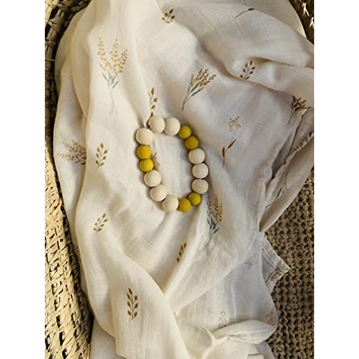 Leyl&Ari Muslin Swaddle Blanket | Receiving Blankets for Baby Boy Girl | Floral Swaddle Blanket (Wild Herbs)