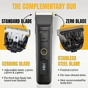 Brio Zero Blade Compatible Beardscape V2 & V1 Trimmers, Cuts Extremely Close at 0.2mm, Stainless Steel Blade Perfect for Super Close Cuts, Creating Tight Lines and Cleaning up Mustaches (Black)