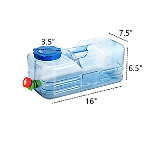 Dicunoy Camping Water Container, 2.6 Gallon Portable Water Jug with Spigot, Thick Water Dispenser Brick with Wide Filler Opening for Hiking, Picnic, Vehicle, Outdoor, Emergency, Hurricane Supplies