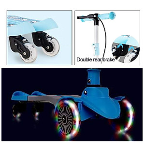 Ygqtbc Folding Kick Scooter for Kids 2 Wheel Scooter for Girls Boys, Safety Certified, 3 Adjustable Height, PU LED Light Up Wheels for Children 4 Years and up (Color : Yellow)