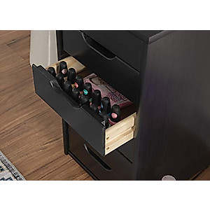 Linon Six Drawer Rolling Storage Corinne Cart, Black 6
