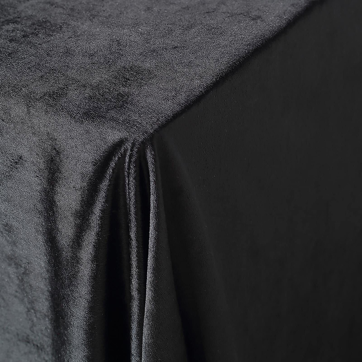 Tableclothsfactory 90 x 156 Inch Black Rectangle Tablecloth - Premium Velvet Table Cloth for Wedding, Party, Banquet, and Events