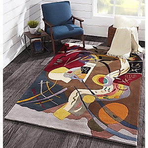 Momeni Rugs New Wave Collection, 100% Wool Hand Carved & Tufted Contemporary Area Rug, 5'3" x 8', Multicolor