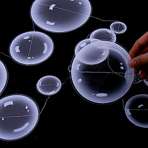 Lauthen.S 6Pcs White Bubble Garlands Ocean Mermaid Party Decorations Hanging Streamer Banner for Sea Birthday Backdrop Party Supplies Classroom Home Decor