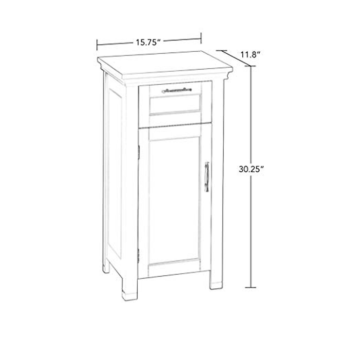 RiverRidge 06-037 Somerset Single Door Floor Storage Cabinet, White