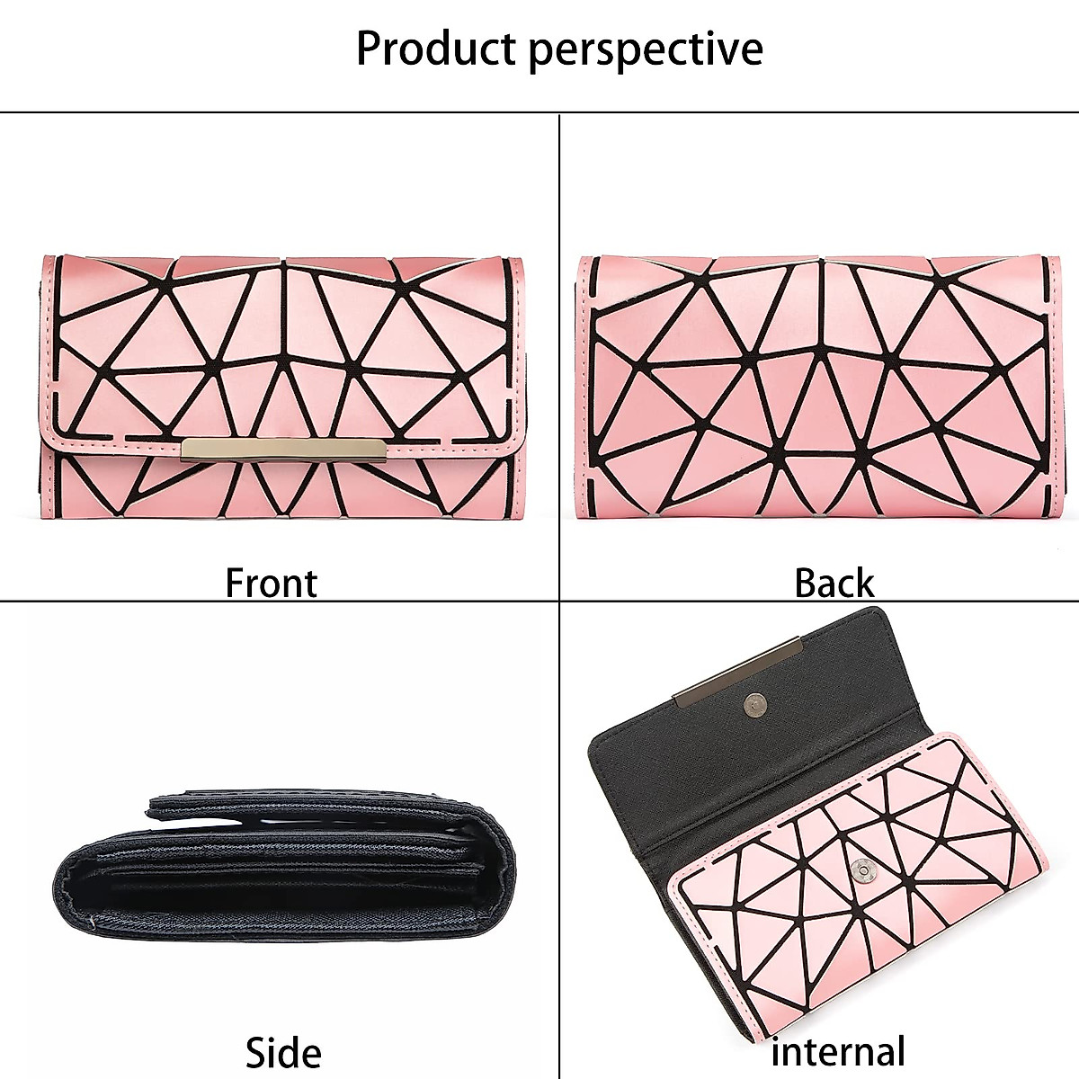 bovoid Wallets for Women Tote Bag Geometric Handbags Luminous Ladies Wallets and Messenger Bags Holographic Shoulder Bags(flash)