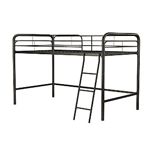 DHP Jett Junior Twin Metal Loft Bed, Black