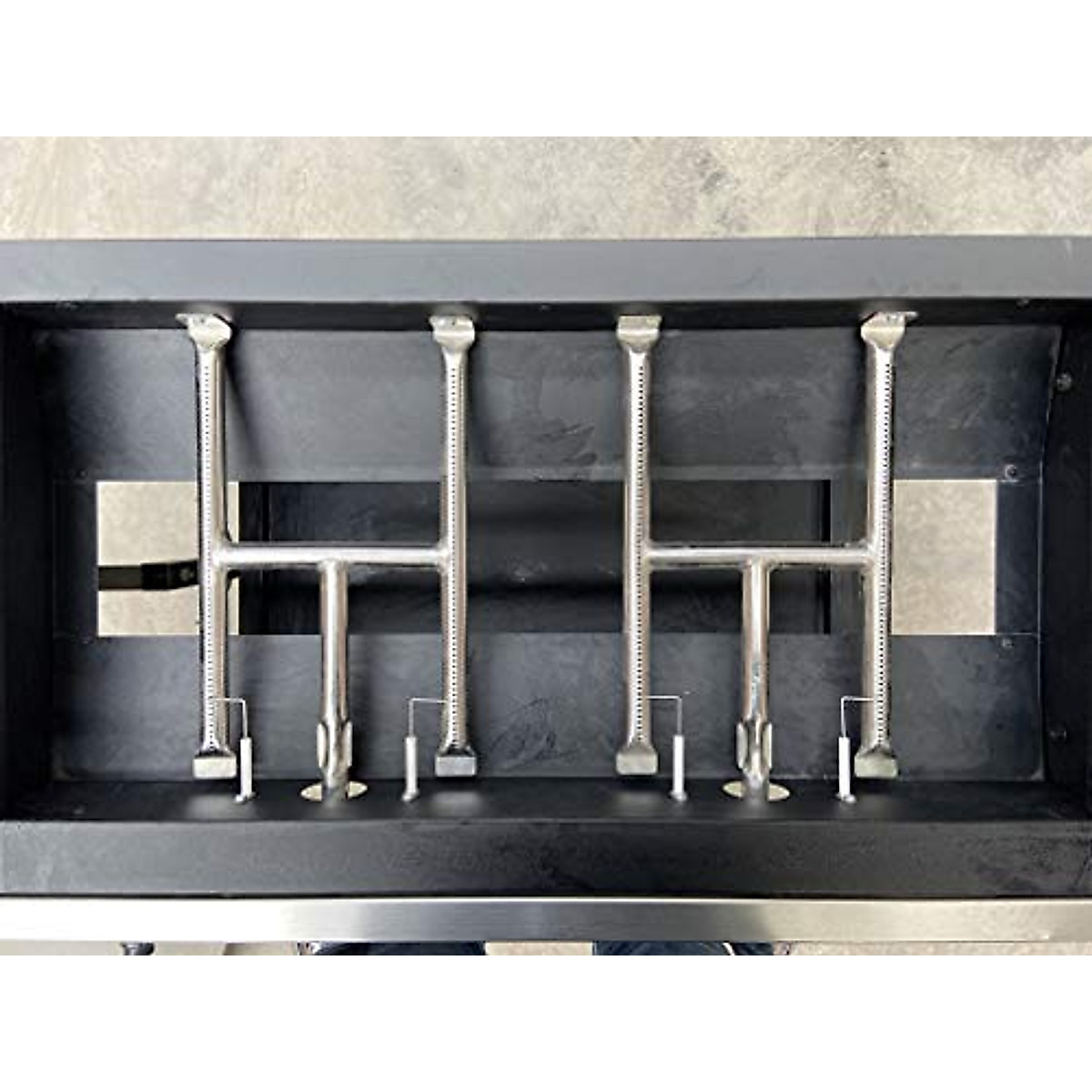 DELSbbq Stainless Steel BBQ Grill Burner Replacement for Blackstone 28 Inch Grill Top, 2 Pack Burner Tube with Screw