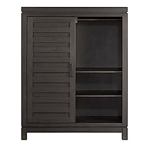 Soho Baby 40045940 Manchester Premium Soft Close 5-Drawer Chifferobe with Adjustable Shelves and Hanging Rod, Smooth Black Iron Finish