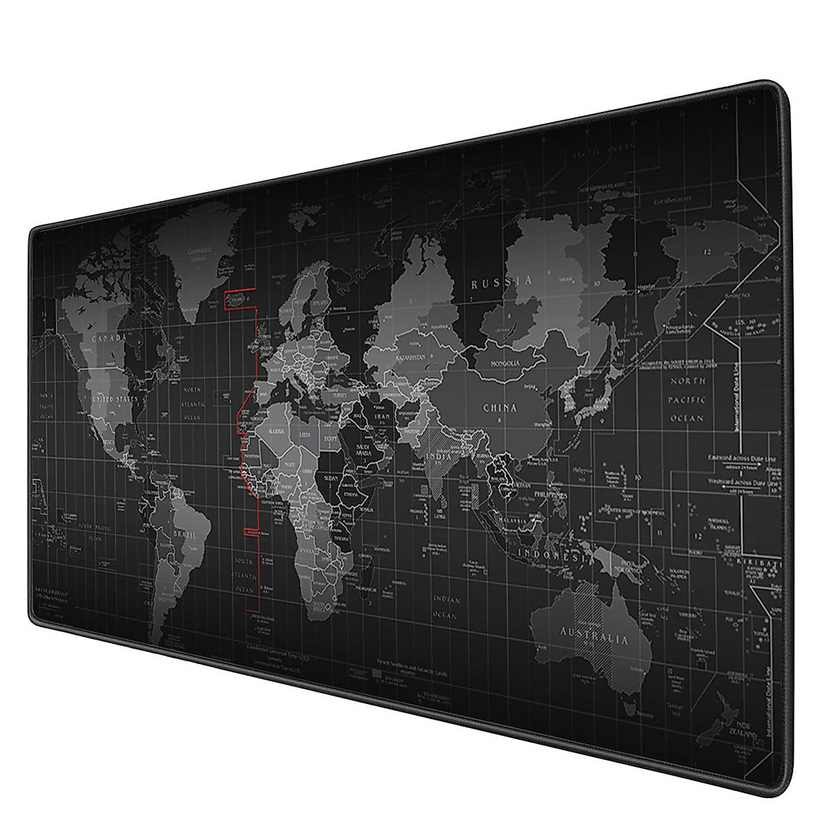 Benvo Extended Mouse Pad Large Gaming Mouse Pad- 35.4x15.7x0.12 inch Computer Keyboard Mouse Mat Non-Slip Mousepad Rubber Base and Stitched Edges for Game Players, Office, Study World Map Design