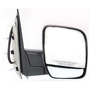 Kool Vue Left & Right Power Door Mirrors Compatible With Ford E-350 Super Duty 2002-2008 Without Puddle Lamp Textured Pair Standard Passenger Van