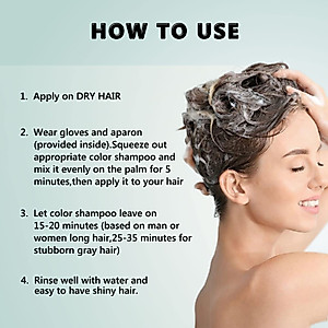 Fvquhvo Light Brown Hair Shampoo-Instant Hair Dye Shampoo 3 in 1 for Women & Men - Herbal Brown Shampoo Colors in 15 Minutes & Long Lasting Brown Hair Dye 16.90 Fl Oz(Light Brown)