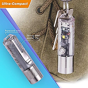 RovyVon A28 LED Flashlight with Red and White Side Light,1000 Lm Rechargeable,Water Resistant,EDC Pocket Flashlight,Ideal Gift for Camping,Daily Use,Holiday,Xmas