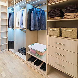 Ponpong 36 Quart Large Storage Box, Clear Plastic Latch Box, 4-Pack