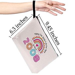 Hanamiya Na 17th Birthday Gifts for Girls - Making The World A Better Place Since 2008, Sweet 17 Gifts For Her, Teens, Friend, Sister, Daughter, Niece, Granddaughter- Makeup Bag
