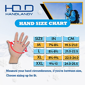 HANDLANDY Waterproof Insulated Work Gloves, 3M Thinsulate Thermal Winter Gloves for Men Women Touch Screen, Warm Ski Snowboard Cold Weather Gloves (Large, Blue)