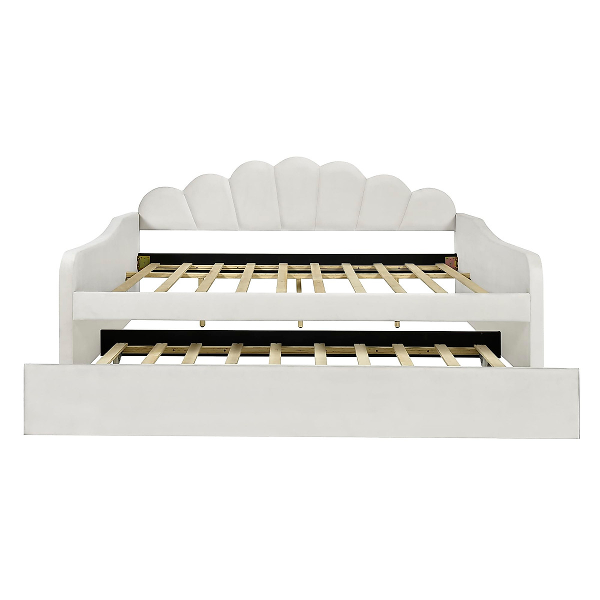 Bellemave Full daybed with trundle, sofa bed full, daybed with trundle for adults, kids, girls, teens, daybed with trundle for living room, Velvet, Beige