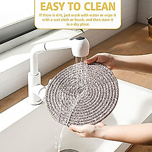 Trivet Round Hot Pads 4pcs 9.5 Inches Diameter 100% Eco Pure Cotton Thread Weave Trivets for Hot Pots and Pans / Kitchen Trivets for Hot Dishes Hot Pot Holders …