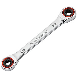 Powerbuilt 641760 Ratcheting Double Box-End E-Star Wrench - E10/E12