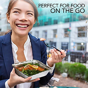 Aluminum Pans Take Out Containers with Lids (50 Pack) 2 Lb Disposable Aluminum Foil Oblong Pans with Cardboard Covers - To Go Food Storage Containers for Baking, Meal Prep, Takeout and Freezer