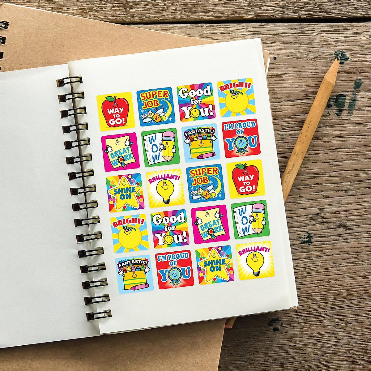 Carson Dellosa 120 Motivational Stickers for Kids, 6 Sheets of Incentives with Stars and Positive Affirmations for Prizes, Reward Chart, School Supplies for Teachers, Classroom Must Haves