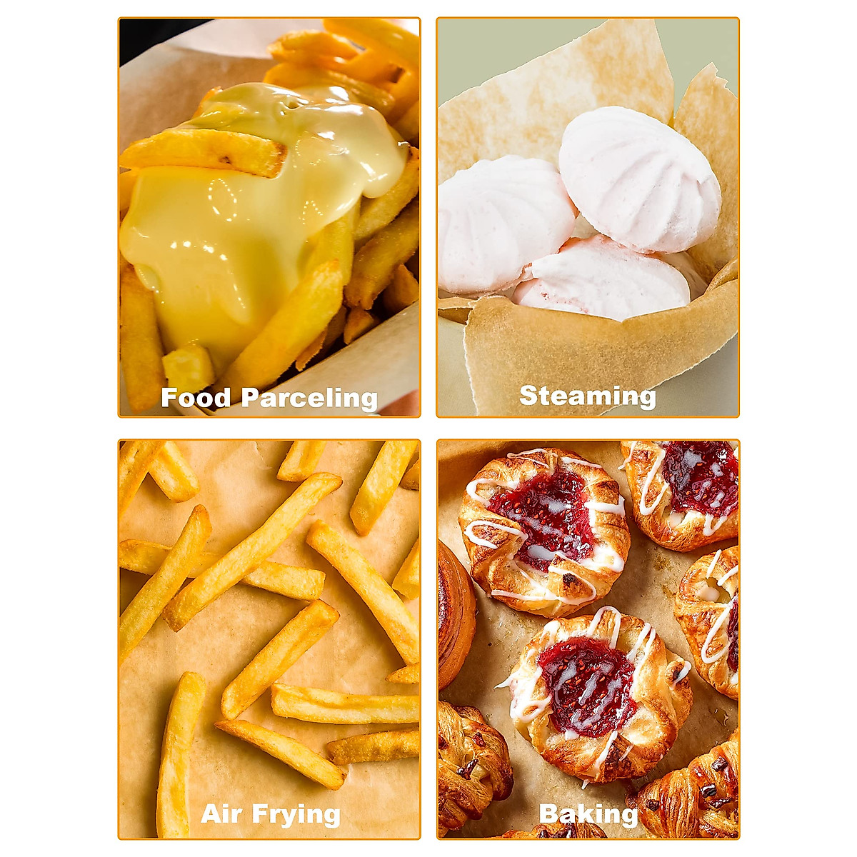 SMARTAKE 200 Pcs 12x16 Inches Parchment Paper Baking Sheets with SMARTAKE 200 Pcs 9x13 Inches Parchment Paper Baking Sheets, for Baking Cookies Cake and More (Unbleached)