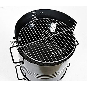 CMI Vertical Charcoal Smoker Grill 14 Inch, Heavy Duty Round BBQ Grill Multi-Function Barrel Grill for Outdoor Cooking, Black