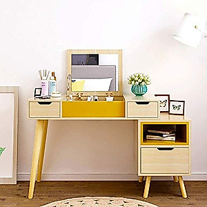 WYKDD Dressers for Bedroom Minimalist Nordic Style Makeup Table with Light Small Apartment Dressing Table Makeup