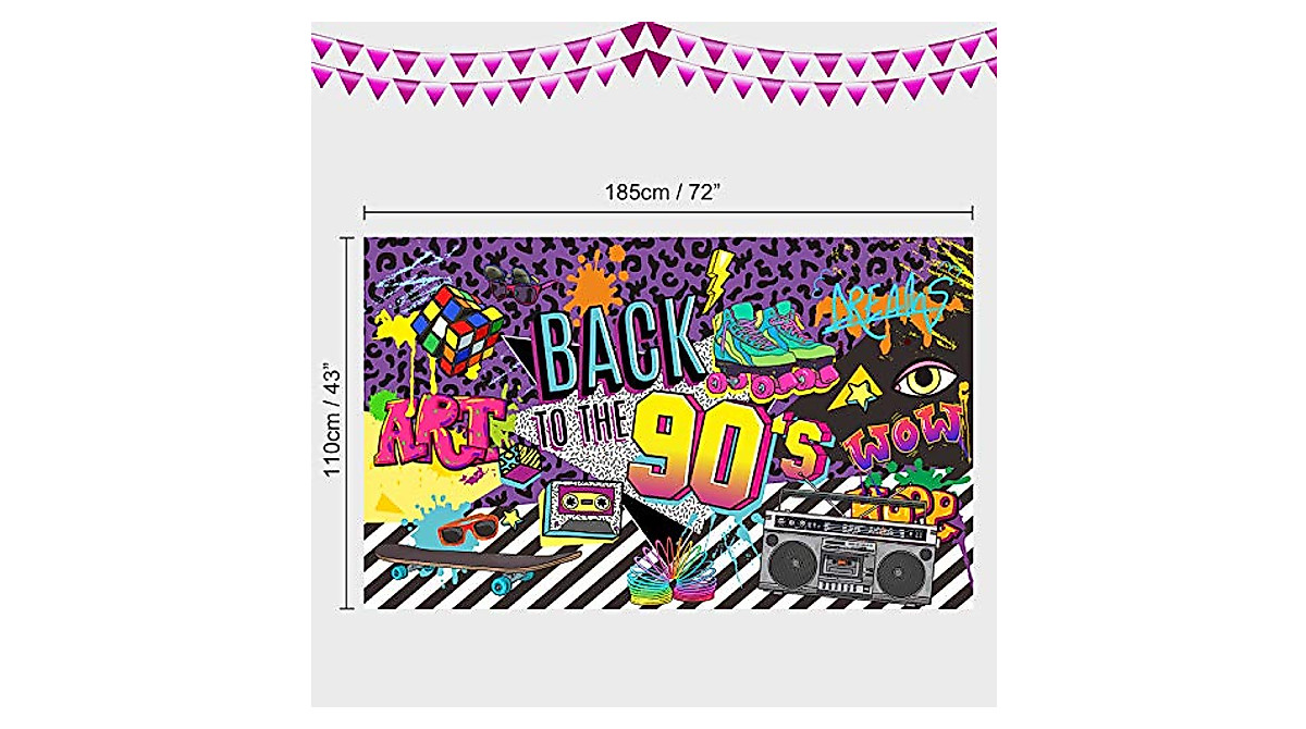 90s Hip Hop Graffiti Backdrop for Retro Party & Photo Booths