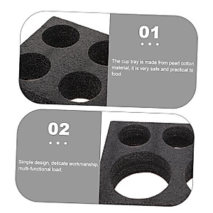 2 Pcs Pearl Cotton Cup Holder Portable Cup Carrier Foam Drink Holder 32 oz Cups Cup Holder Tray for car Thermal Coffee Mug Coffee Cup Carrier Tray Black Mug Bottle Holder re-usable