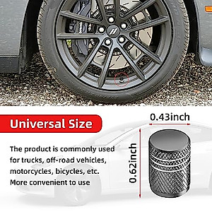 Ziciner 8 PCS Tire Valve Stem Cap Cover, Dustproof Valve Cover with Rubber Ring, Corrosion Resistant Leak-Proof Aluminum Alloy Wheel Valve Covers for Car, Truck, Motorcycle, Bike (Pure Grey)