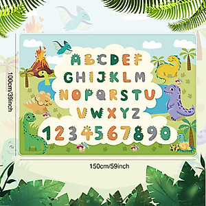 Kids Rug for Playroom,59 X 39.3 Inch Dinosaur Kids Play Mat ABC Classroom Rug,Non-Slip Cute Alphabet Rug Soft Kids Floor Mats Carpet,Toddler Baby Playroom Mat for Kids Room Classroom Playroom