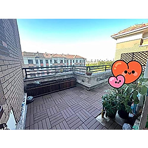 30 sq. ft Wood Plastic Composite Patio Deck Tiles,12”x12” Interlocking Decking Tiles,30 Pack Patio Deck Tiles,12"x12" Waterproof Outdoor Flooring,Patio Floor Decking Tiles (30, Coffee)